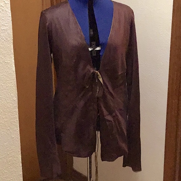 Chan Luu | Jackets & Coats | Chan Luu Rare Silk Tie Front Jacket ...